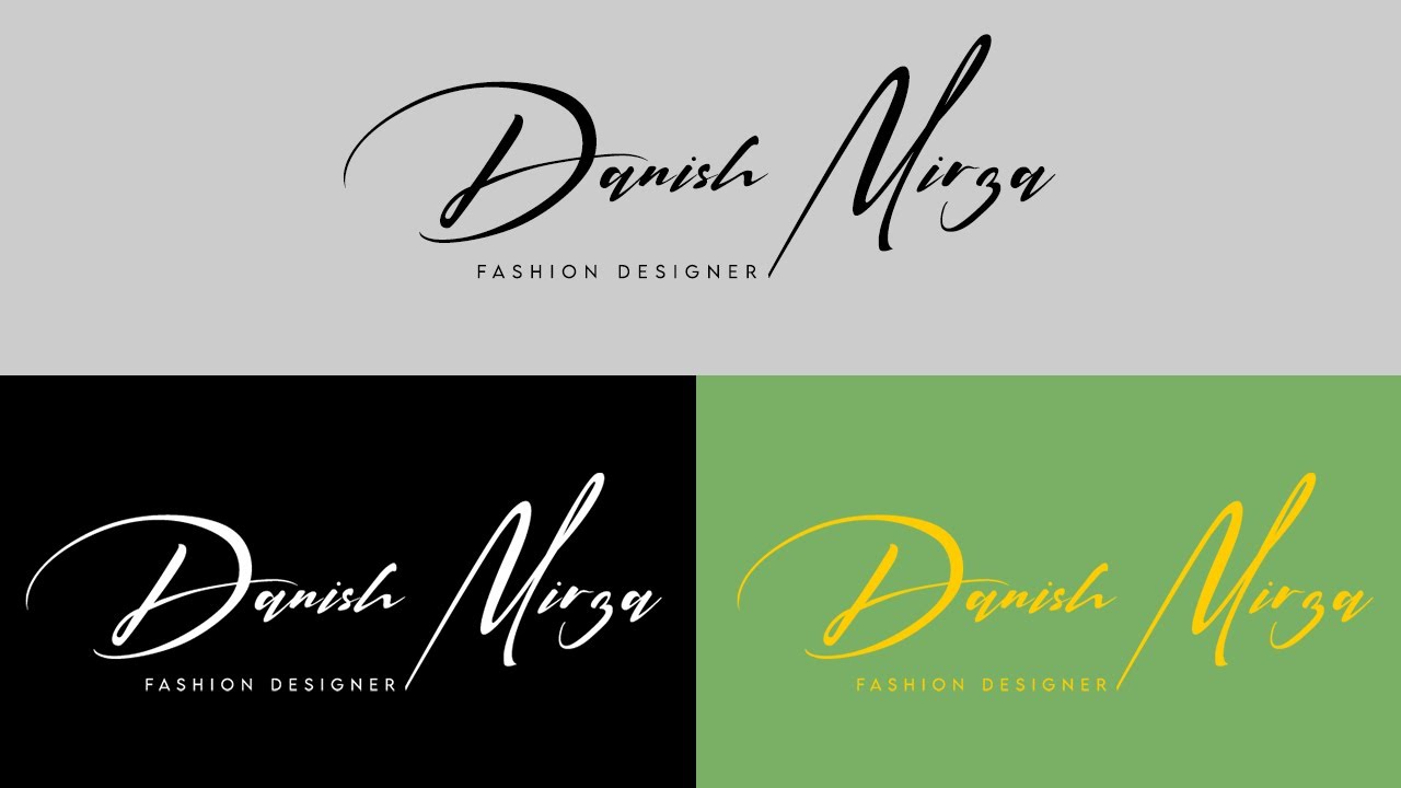 Signature Logo Design Illustrator | How to make simple and professional ...