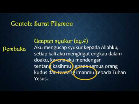 Surat Paulus 6: CONTOH SURAT FILEMON - YouTube