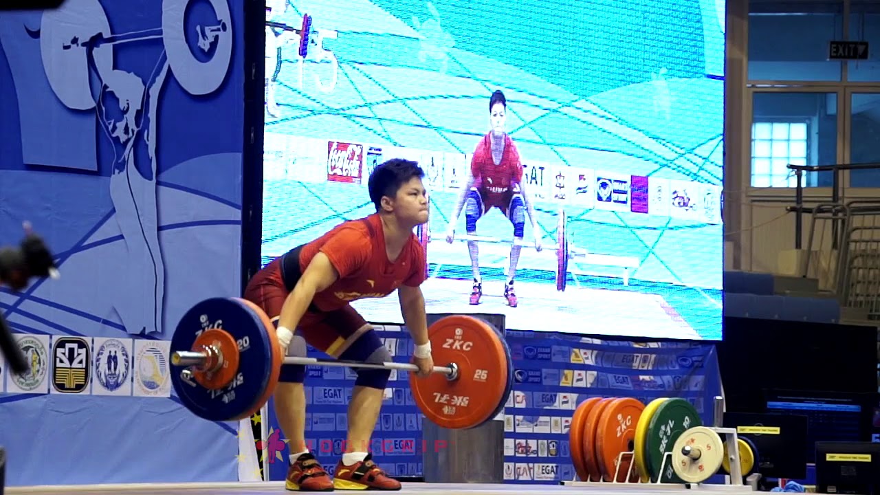 Zhou Wenyu (75) - 110kg, 115kg Snatches @ 2015 Asian Championships ...