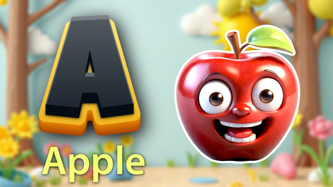 A is for Apple A B C | Fun ABC Alphabet Song for Kids | Learn A to Z ...