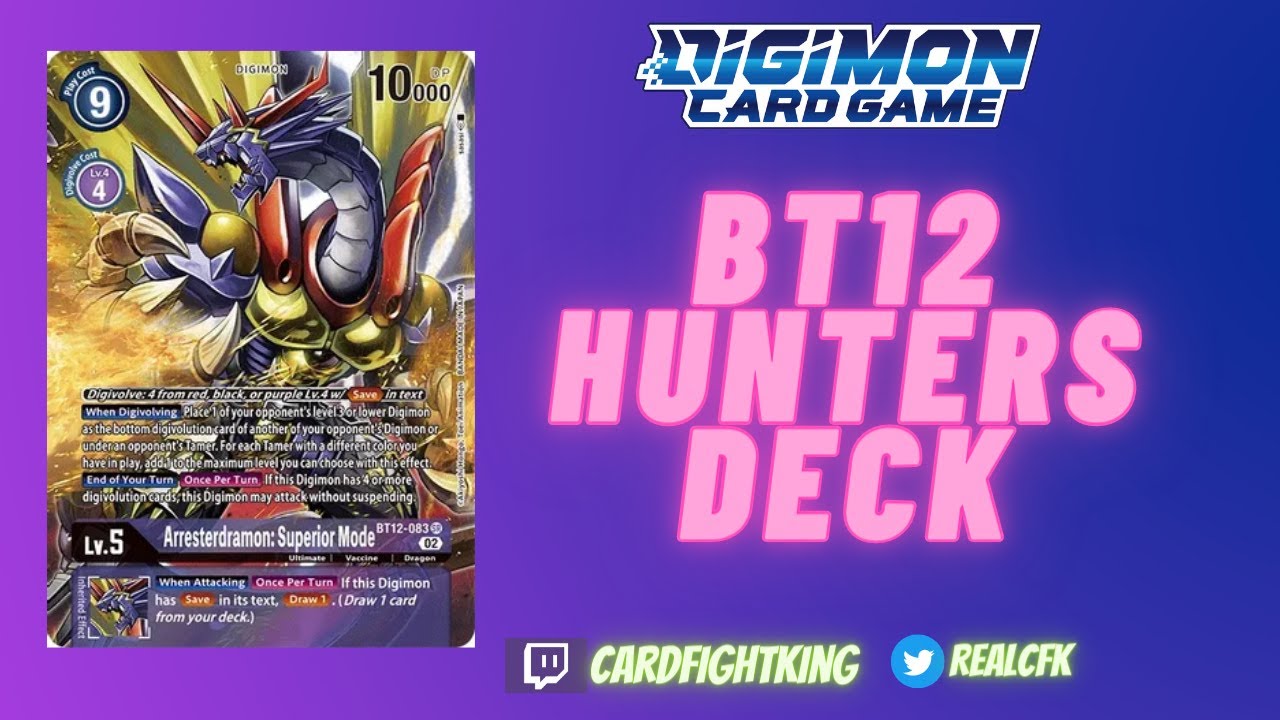 BT12 Arresterdramon Hunters Deck Profile | Digimon Card Game - YouTube