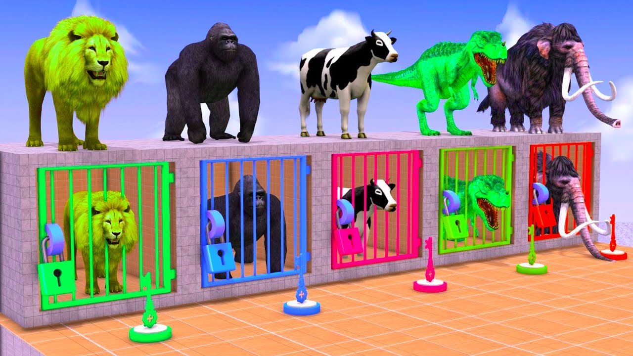 Cow Mammoth Elephant Gorilla Lion Hippo Guess The Right Key ESCAPE ROOM ...