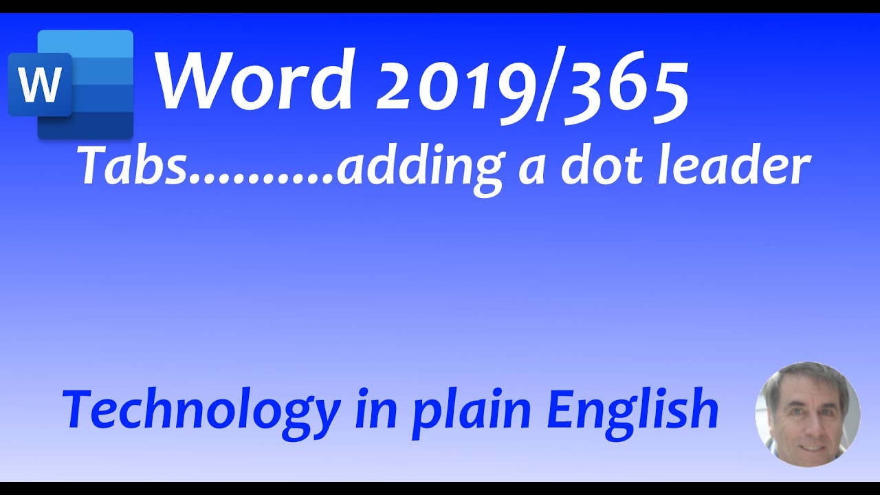 Word 2019/365: Tabs and leaders - YouTube