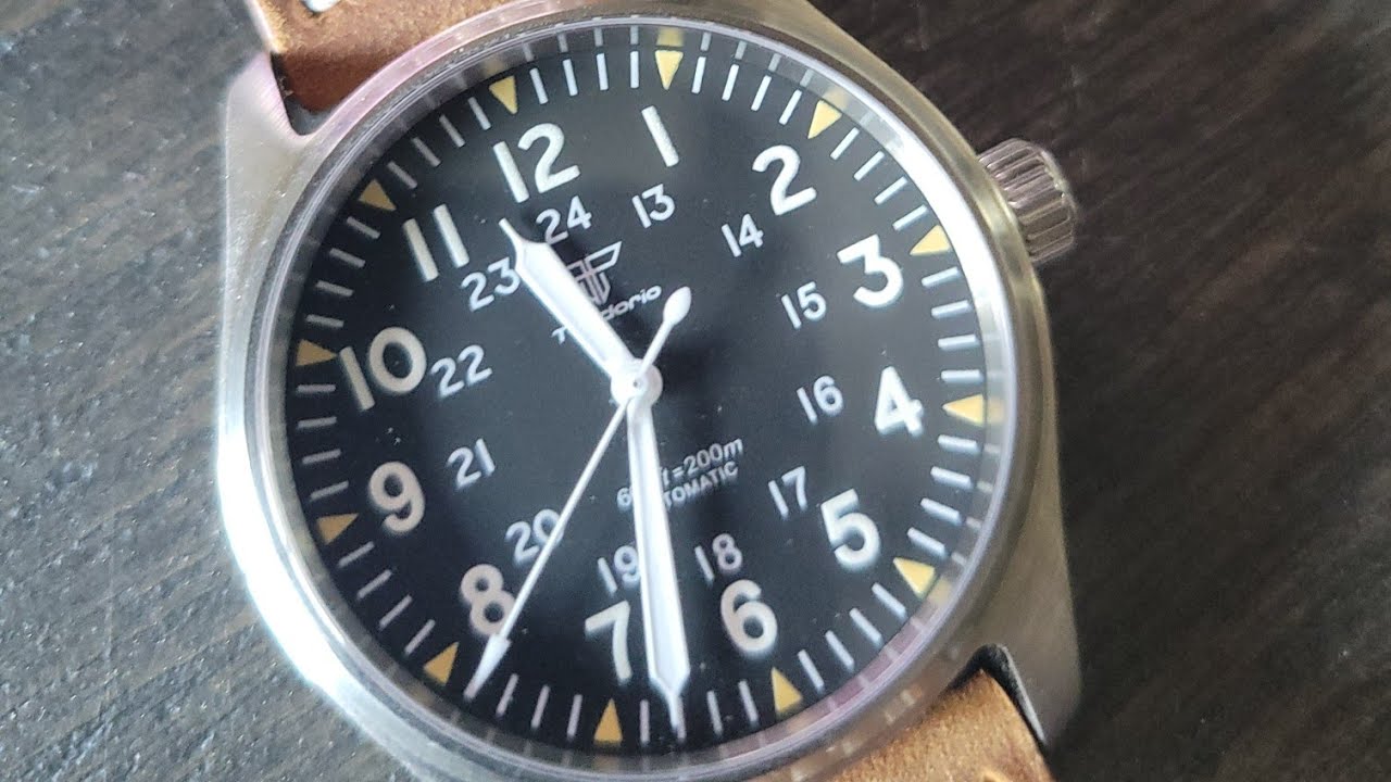 Tandorio 39mm Pilot Watch Sapphire NH35A - YouTube