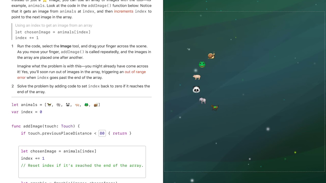 104 Iterating Through An Array Swift Playgrounds Youtube