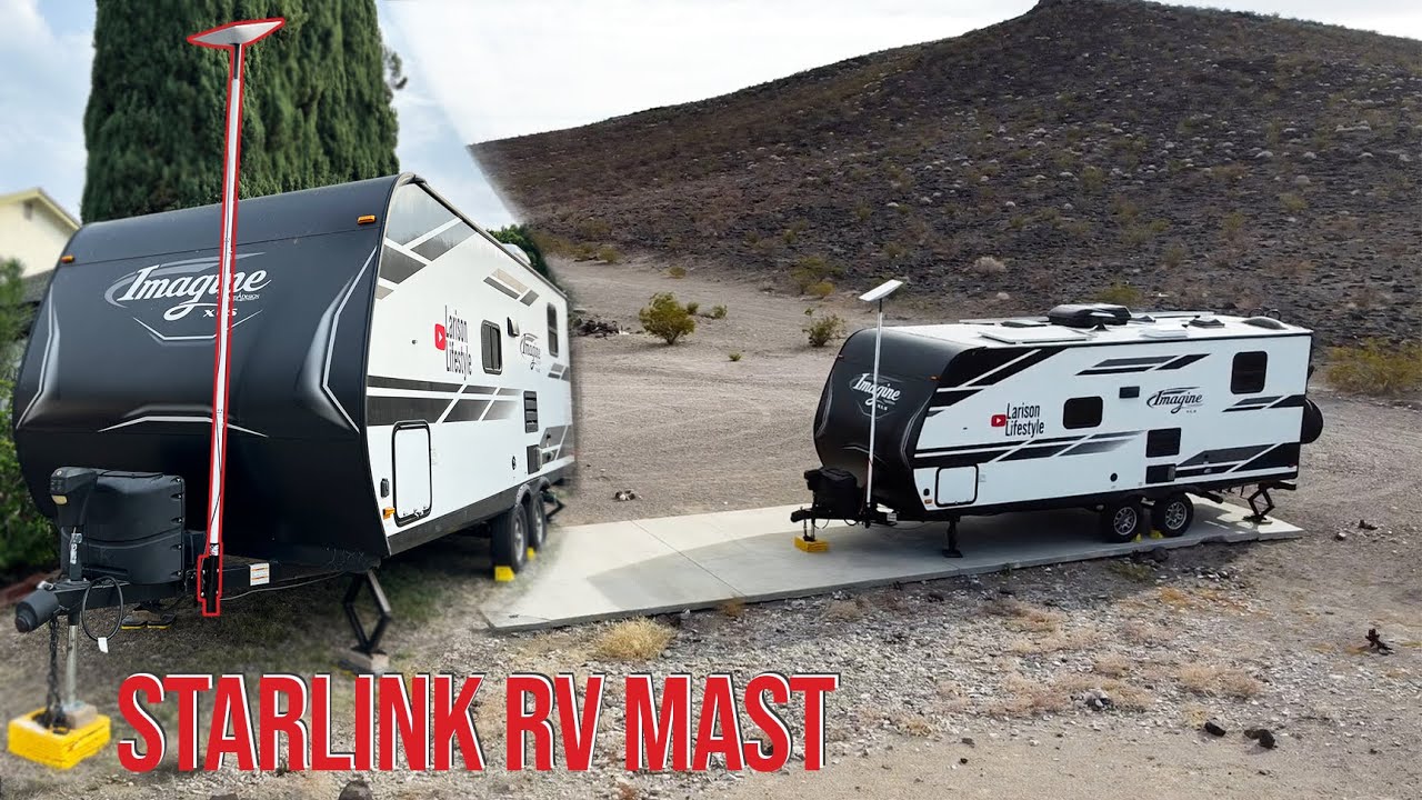 Installing Starlink Mast for RV - YouTube