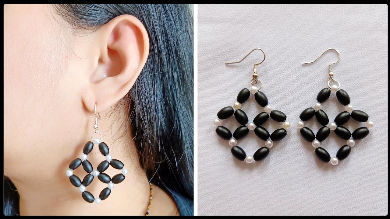 How to make beaded earrings / Beaded earrings tutorial / Design 38 ...