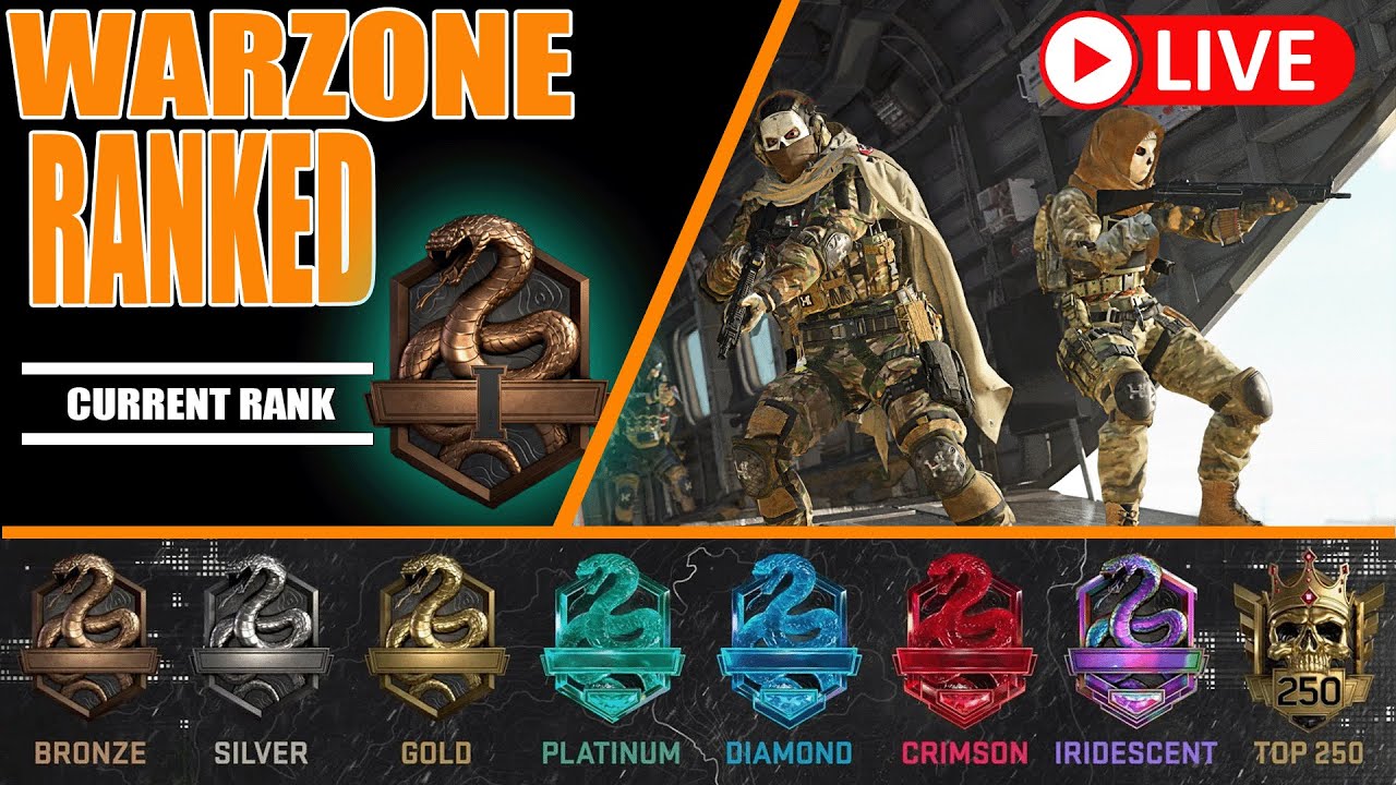 🔴LIVE - WARZONE ranked?!?! CURRENT RANK: GOLD 1 - YouTube