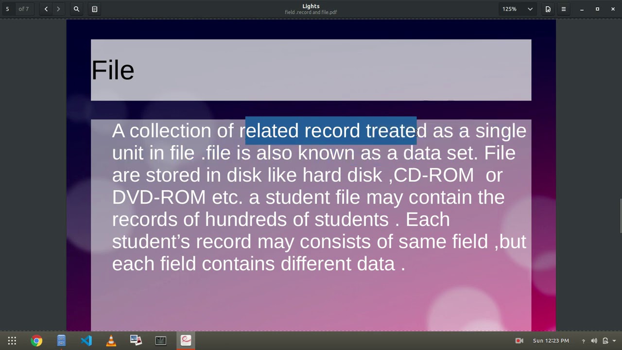 concept about Field , Record and File - YouTube