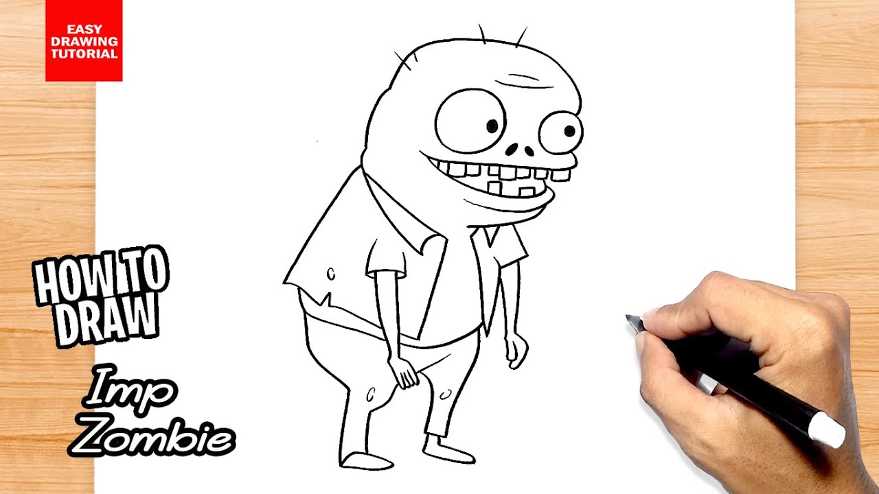 How to draw Imp Zombie from Plants vs Zombies - YouTube