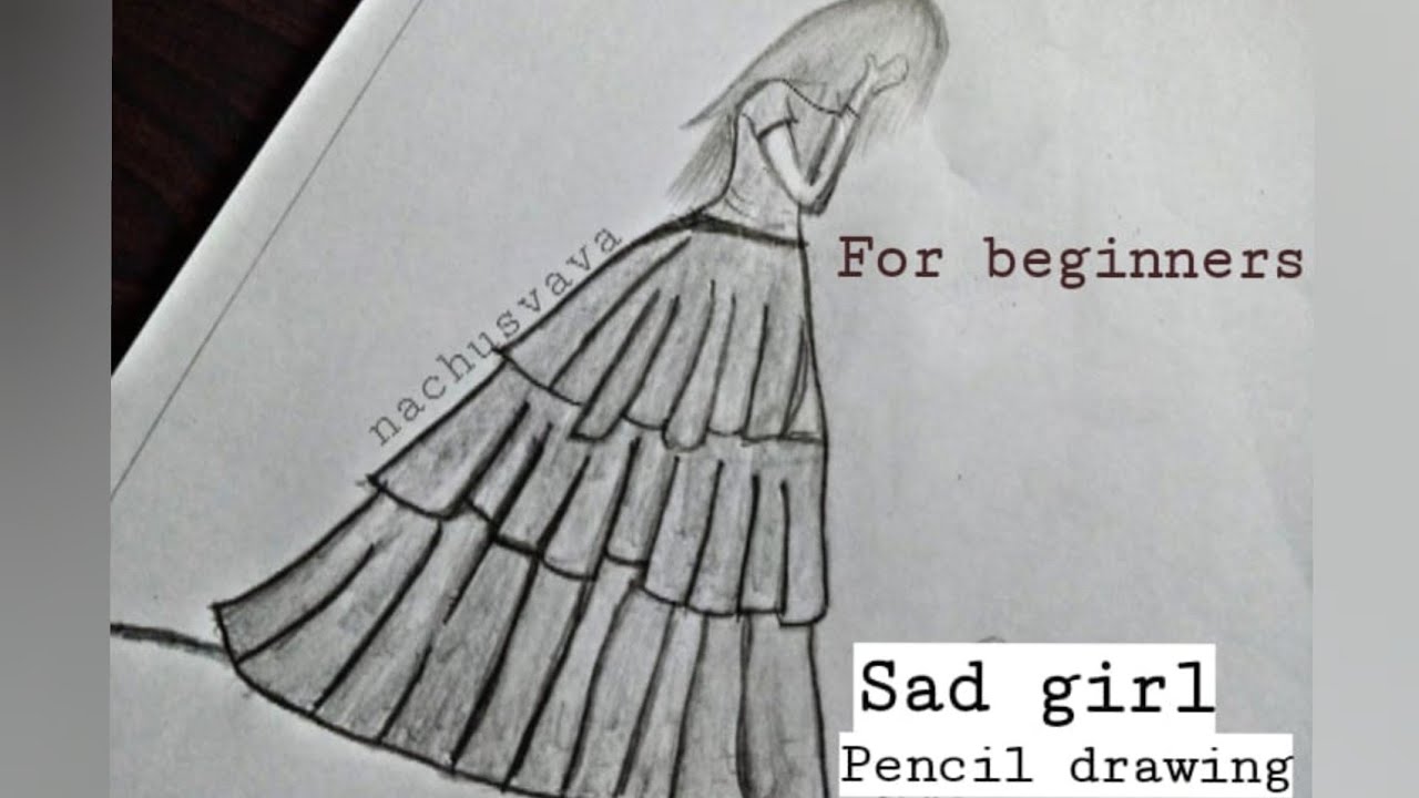 09 How to draw a sad girl|pencil sketch|for beginners|step by step|easy ...