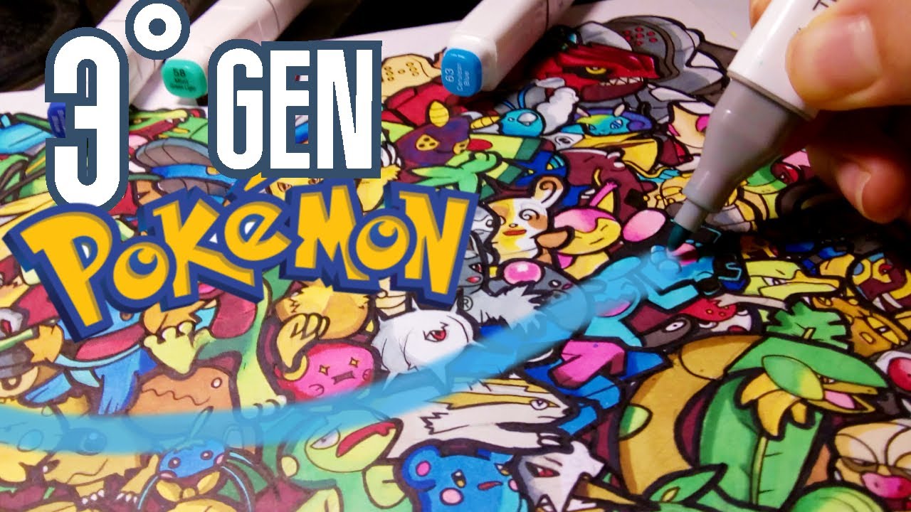 💥Dibujando TODA la POKEDEX | TERCERA GENERACIÓN💦 - YouTube