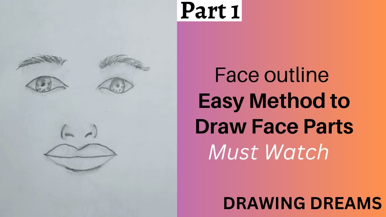 Part1 Easy way to draw face outline #drawing #drawingtutorial - YouTube