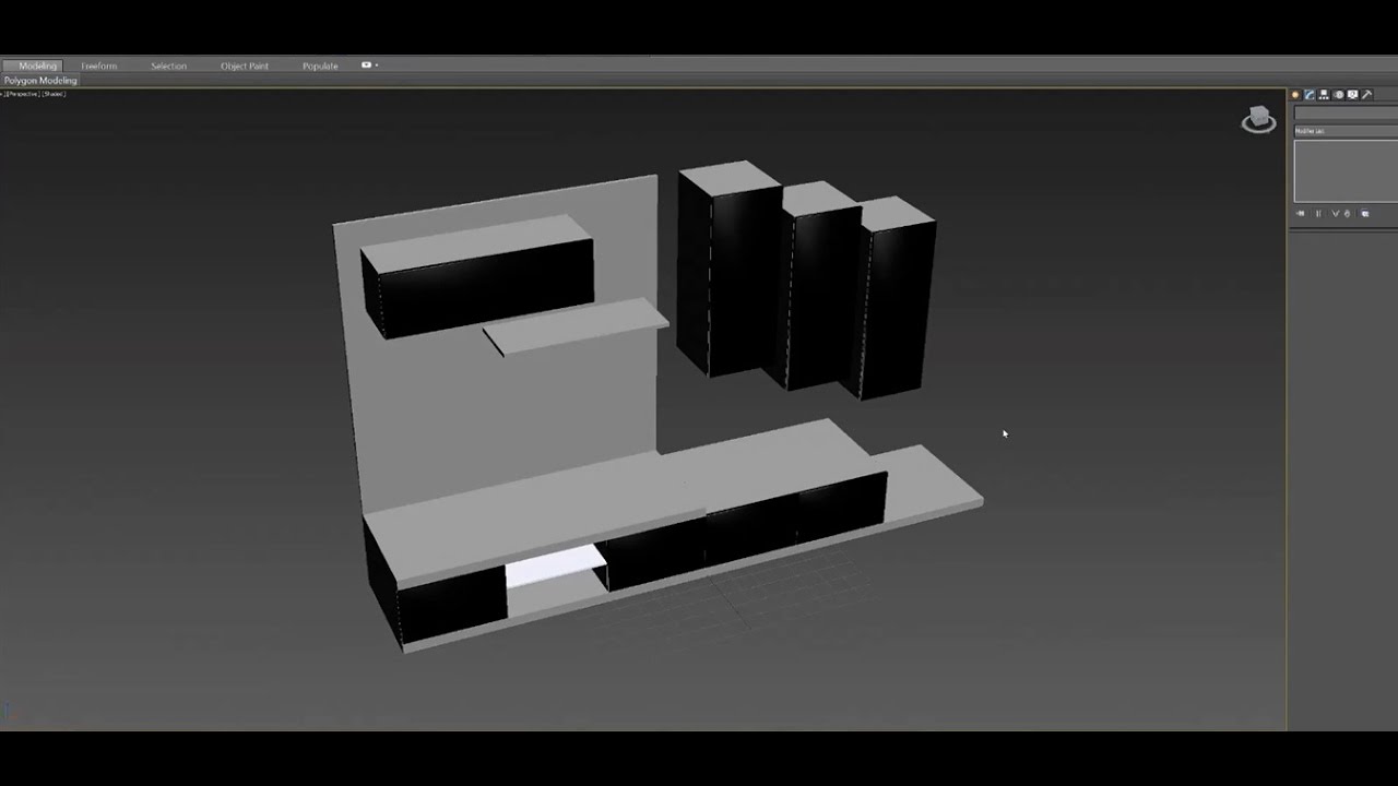 3DS Max Tv Ünitesi 2. Tasarımı (Başlangıç Düzey) Tv unit 2 Design ...
