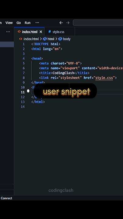 VS Code User Snippets | codingclash | #coding #vscode #shorts - YouTube VS Code User Snippets | codingclash | #coding #vscode #shorts - YouTube