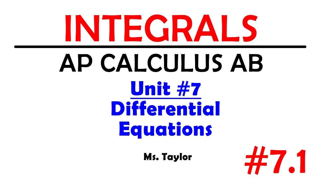 Learning Calculus - Differential - #7.1 Differential Equations - YouTube