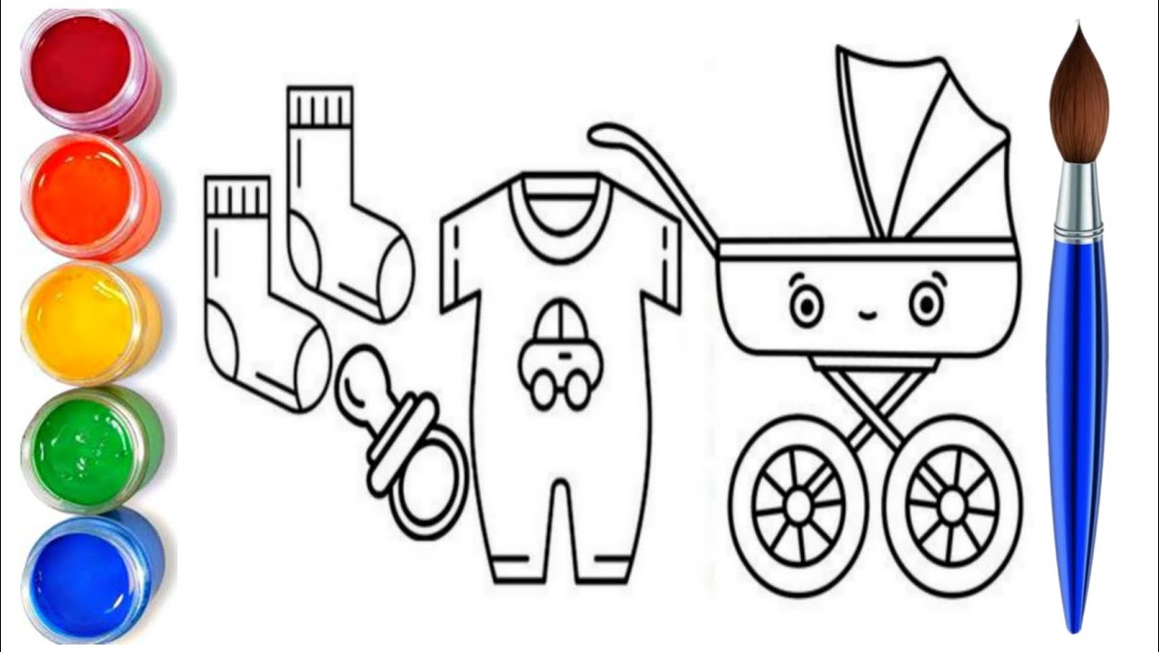 How to draw easy baby care items | easy drawing step by step for kids ...