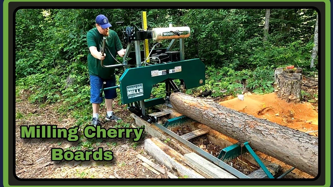 Milling Cherry Wood Into Boards On The Woodland Mills HM122 Saw Mill # ...