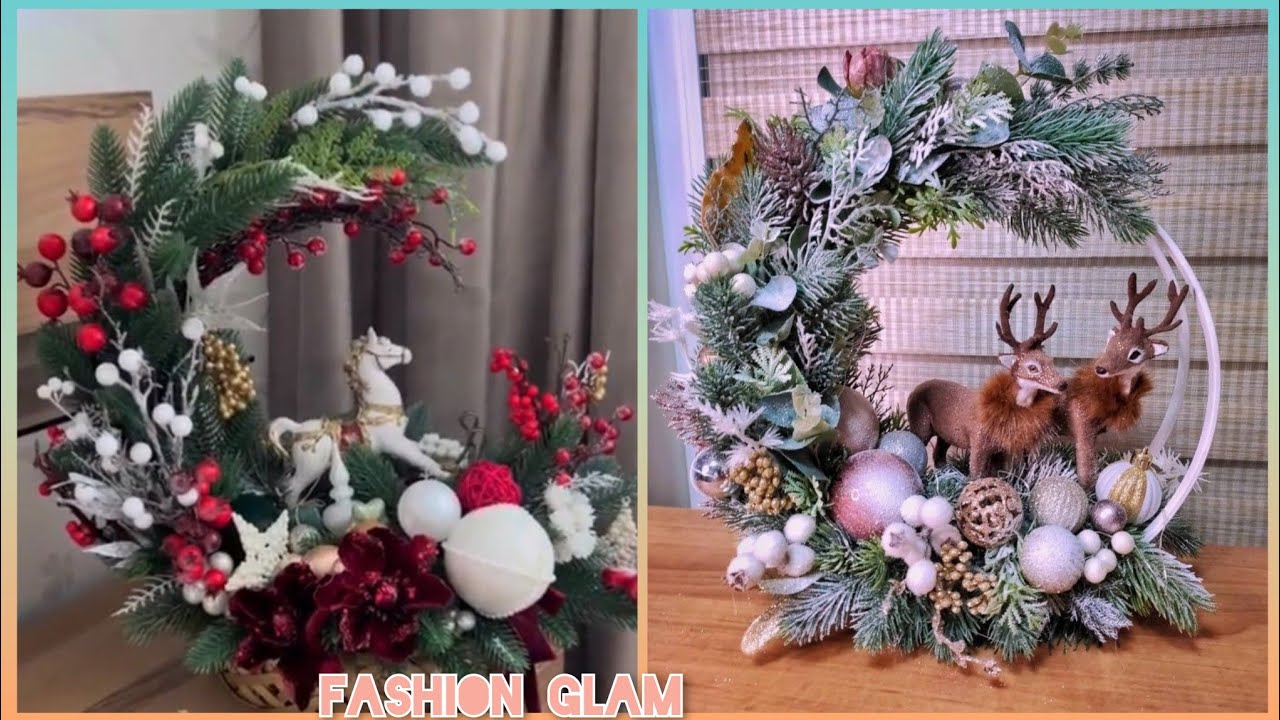 Latest Winter Holiday Ring Hoop Centerpieces Arrangement/Winter Decor ...