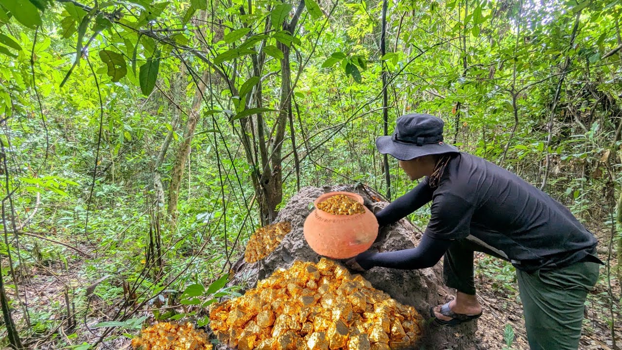Day 8, Digging for gold in the middle of the forest. There is an ...