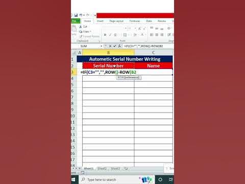 Auto Serial Number excel trick #excel #exceltutorial - YouTube