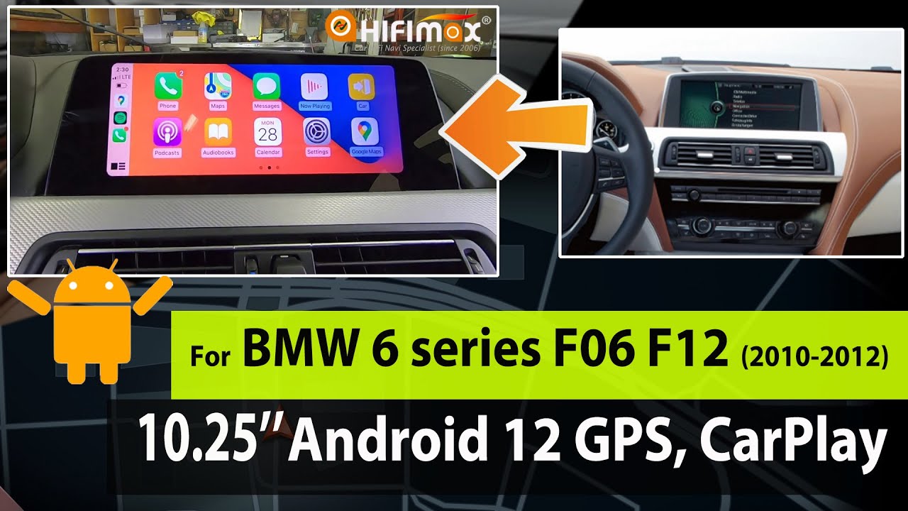 10.25 inch BMW 6 Series F06 F12 M6 Android 12 GPS navigation screen ...