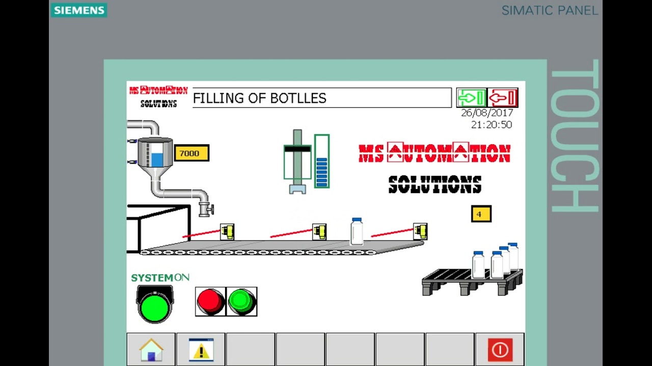 FILLING BOTTLES HMI WIN CC TIA PORTAL - YouTube