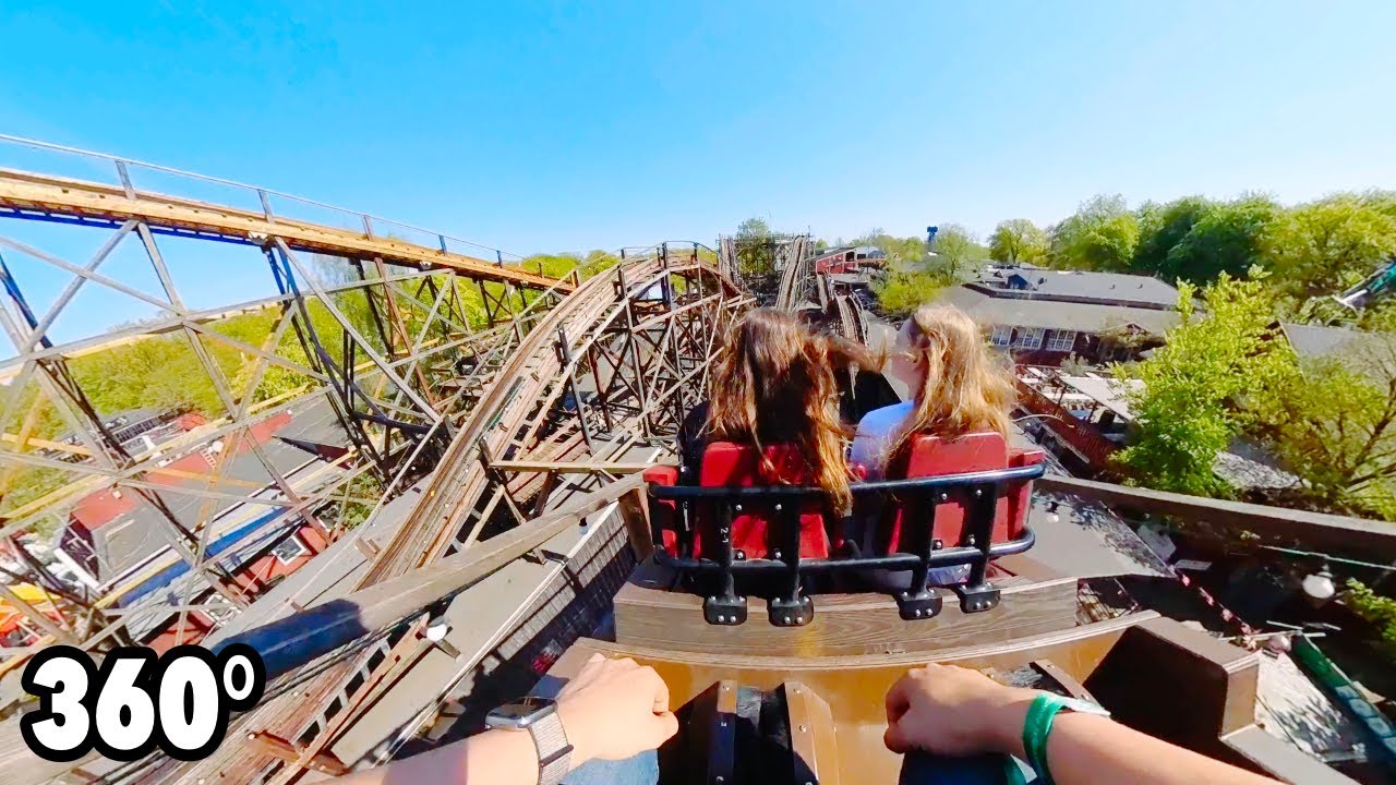 Rutschebanen (Bakken) - VR ONRIDE - 360° wooden roller coaster POV ...