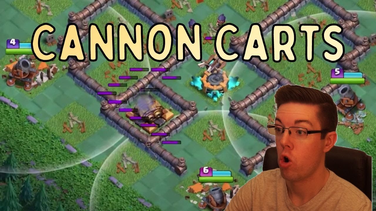 How to DESTROY Every Base with Cannon Carts in Builder Base - YouTube