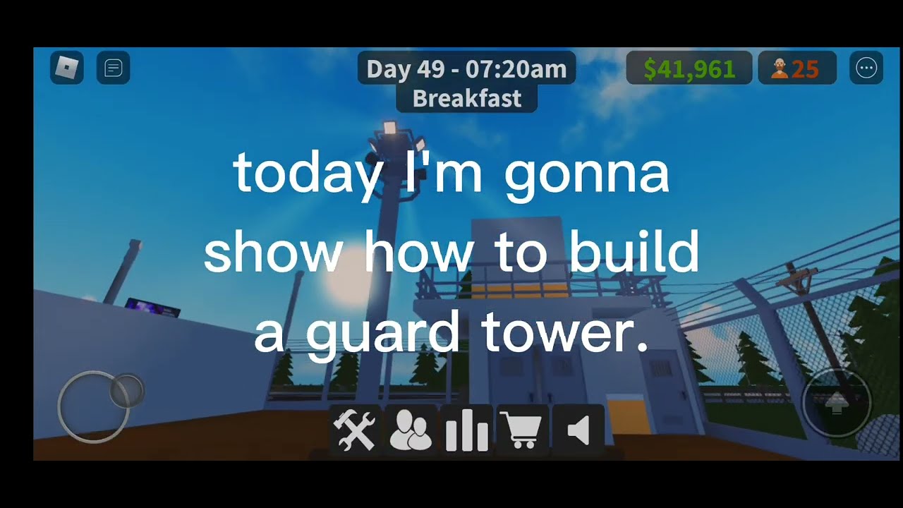 my prison ( Roblox ) how to build a guard tower! ep 2 - YouTube