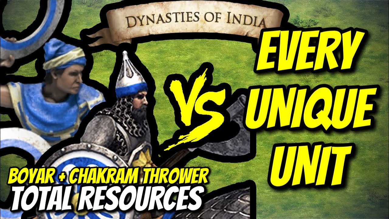 BOYAR + CHAKRAM THROWER vs EVERY UNIQUE UNIT (Total Resources) | AoE II ...