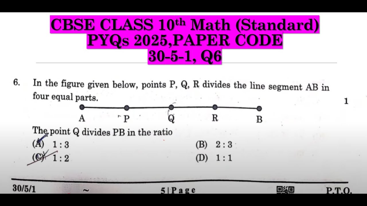 Class 10th Math | Answer Key 2025 | PYQ 2025 | Question Paper Code 30-5 ...