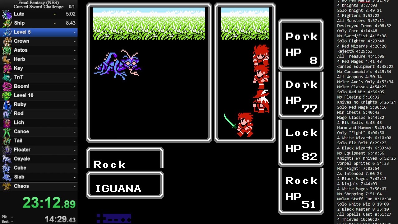 FF1 NES Curved Swords 7:38:07 - YouTube