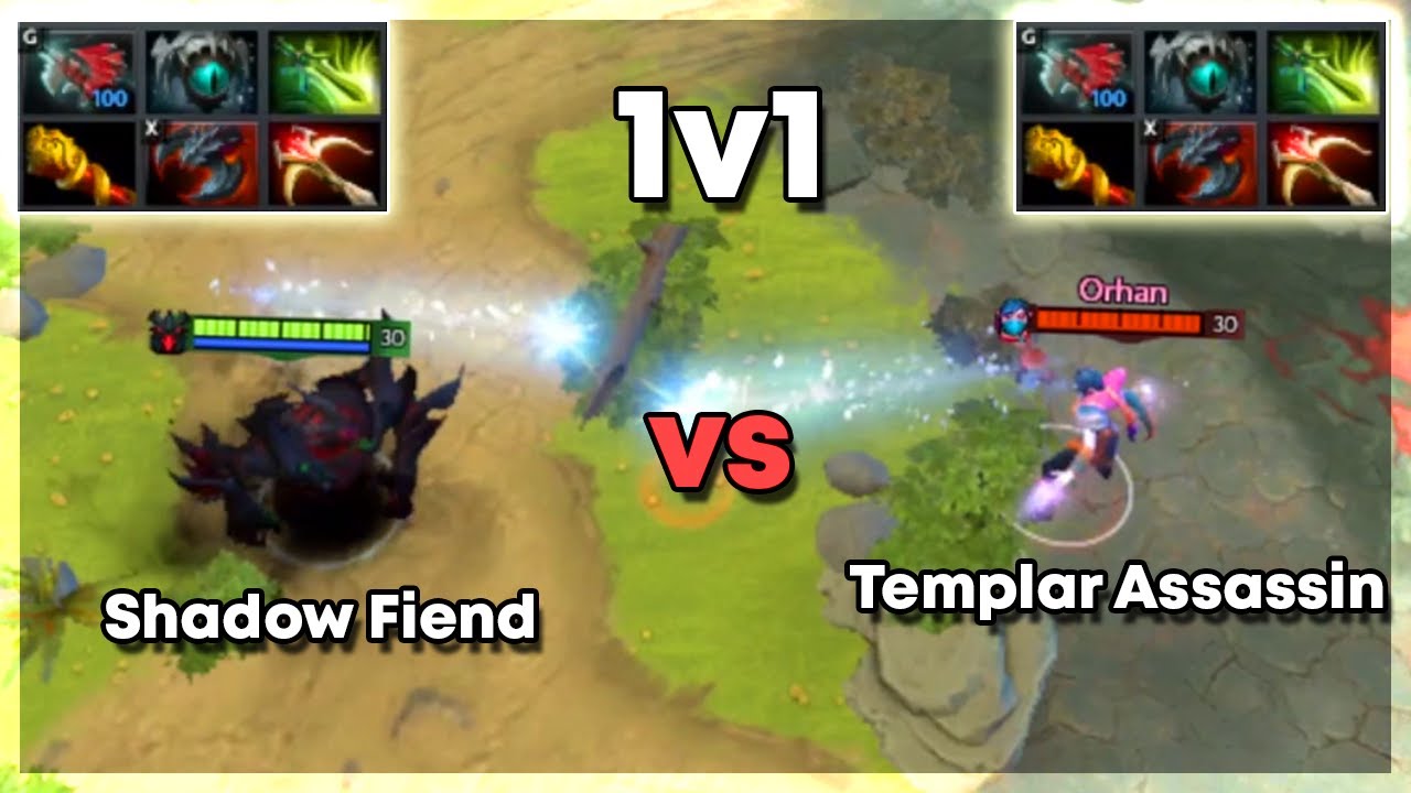 Shadow Fiend vs Templar Assassin - Dota 2 1v1 Full Items - YouTube