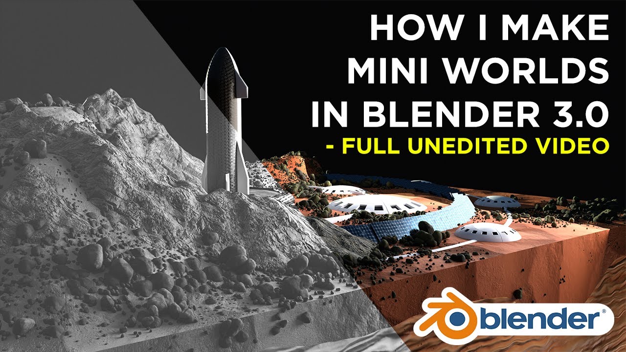 How I make Micro-Worlds: Full unedited footage : Blender Tutorial - YouTube
