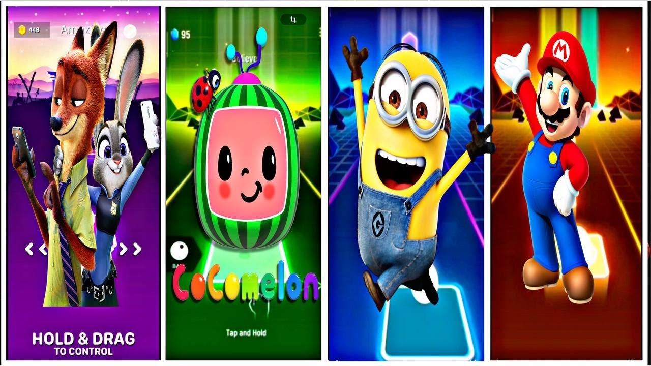 ZOOTOPIA vs COCOMELON vs MINIONS vs SUPERMARIO COFFINDANCE#tileshop # ...