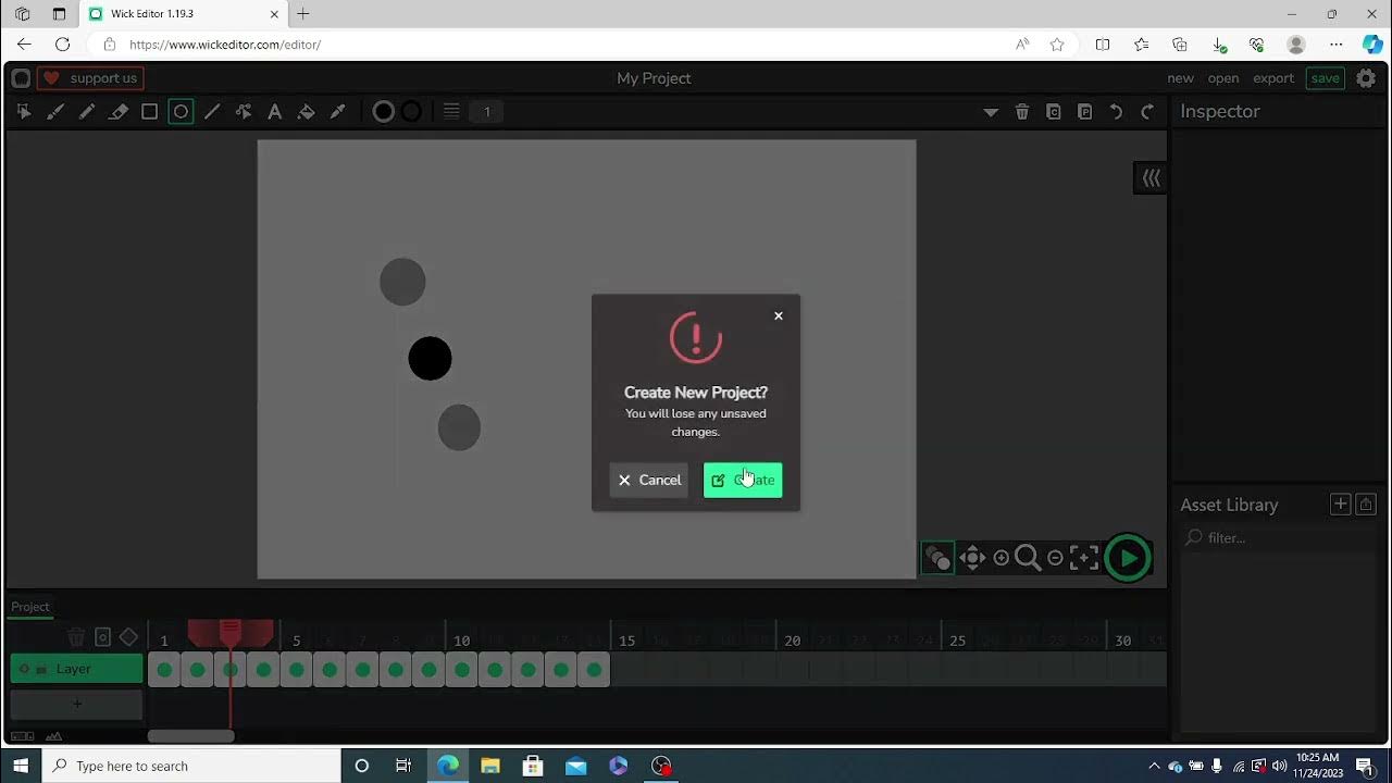 bouncing ball animation using wick editor - YouTube