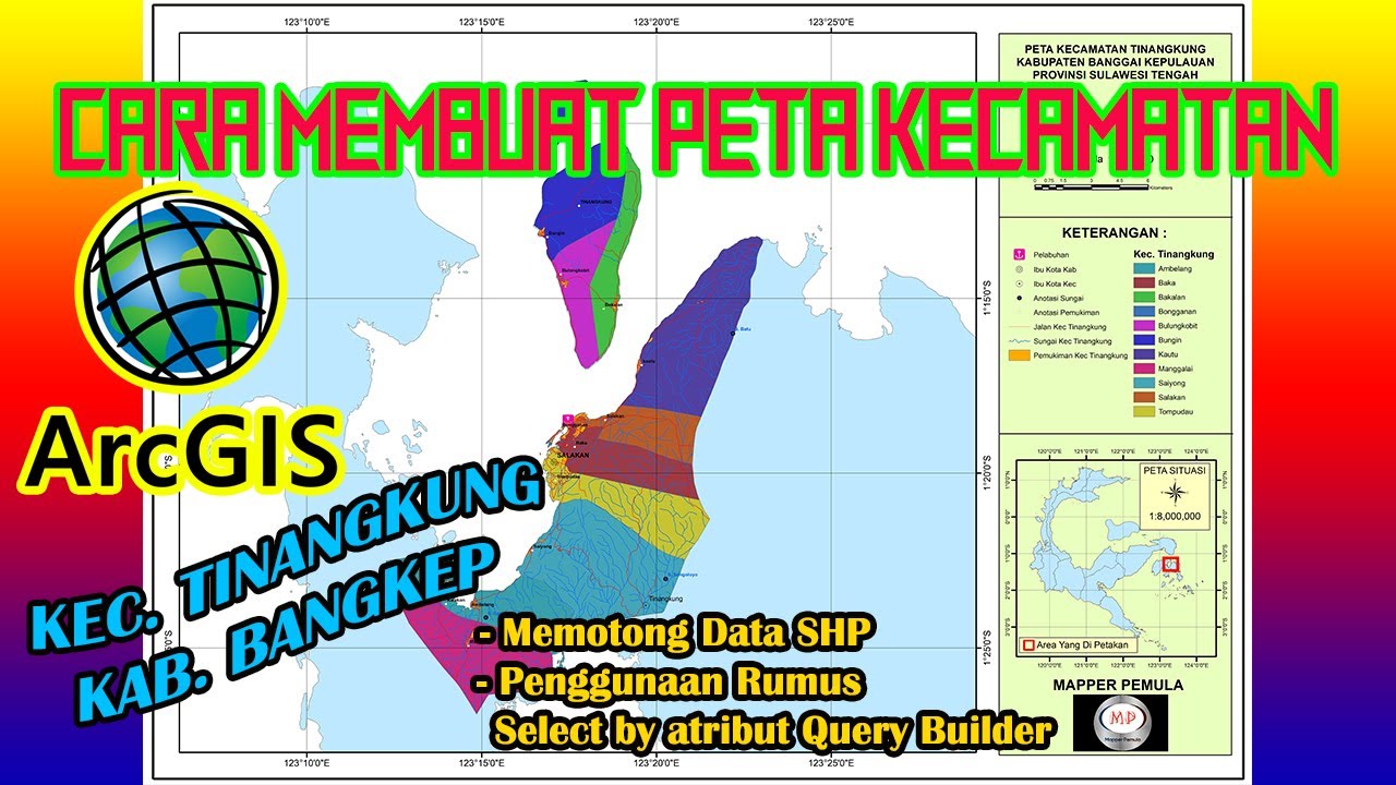 Tutorial Membuat Peta Administrasi Dengan Arcgis ||Cara Memotong Peta ...