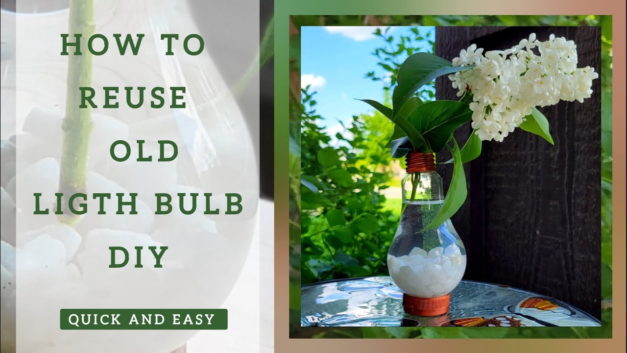 How to Make a Light Bulb Vase/ Hollow out Light Bulb / Reuse Old Bulb ...
