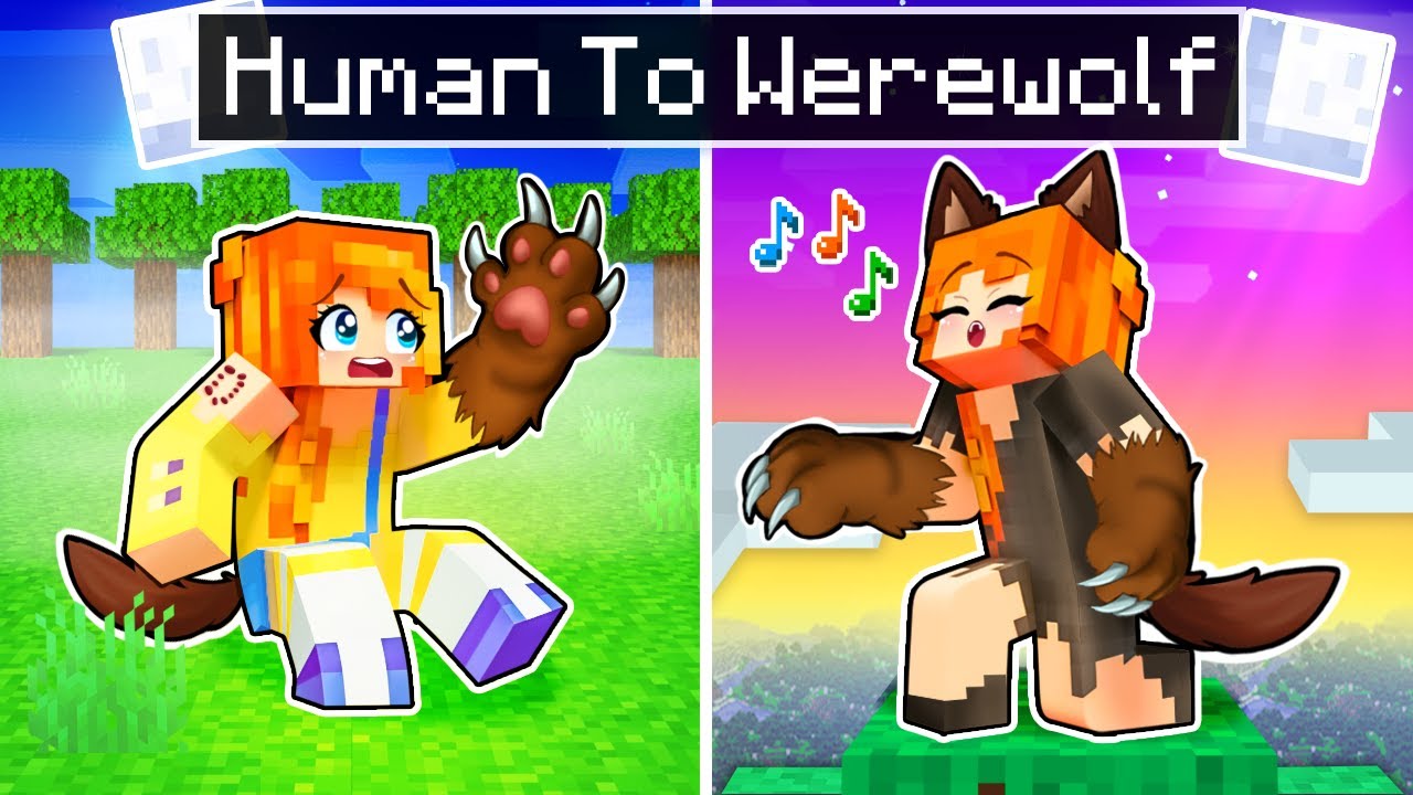 From HUMAN to WEREWOLF in Minecraft! - YouTube