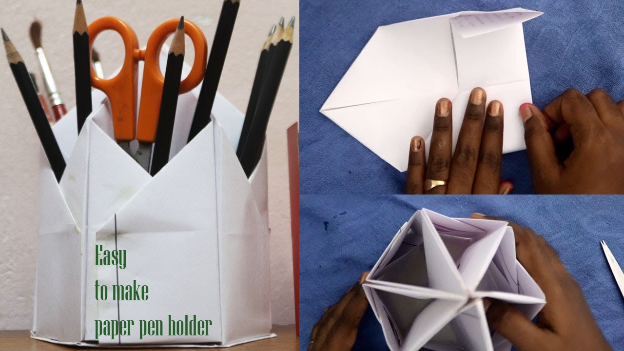 How to make wast paper pen holder|easy to make pen holder|wast paper ...