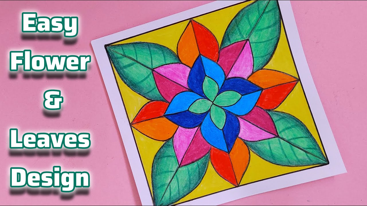 Beautiful Flower and Leaves design || How to draw flower and leaves design step by step - YouTube