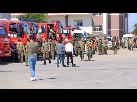 Azerbaycan'ın itfaiye ekibi Afyon'dan geçti