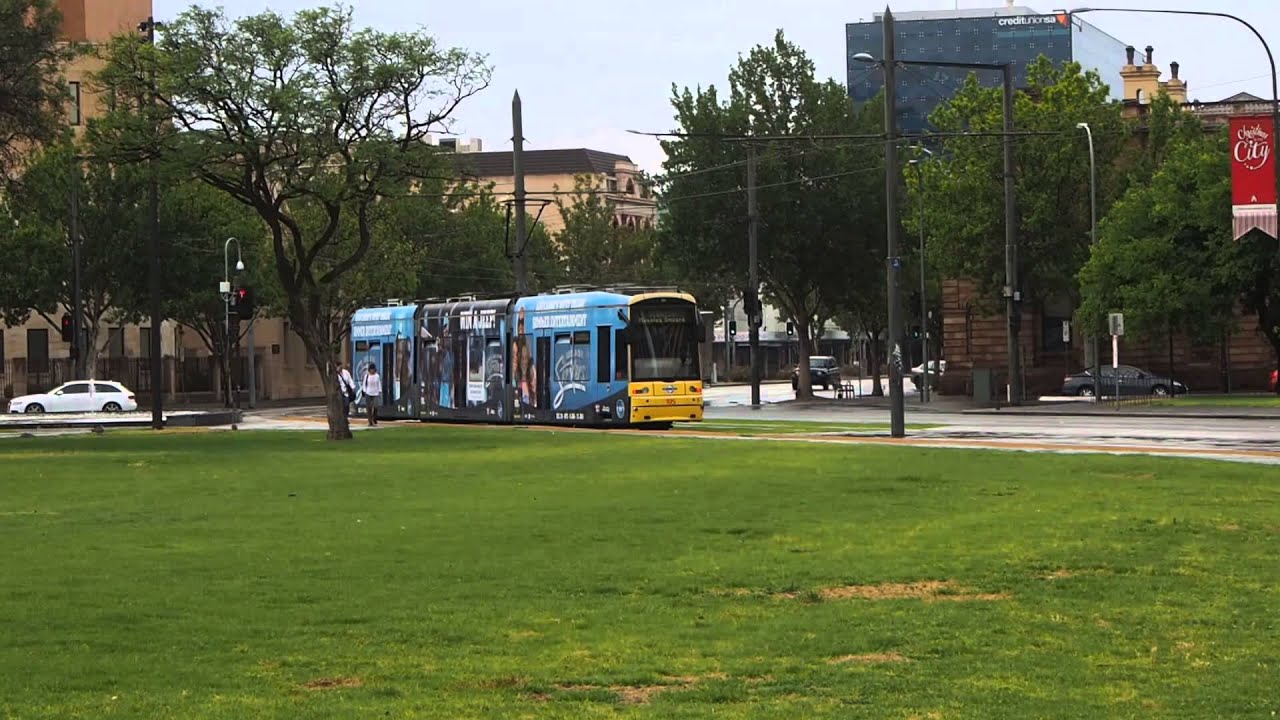 Adelaide Metro - City Tramway and electric trains to Seaford - YouTube