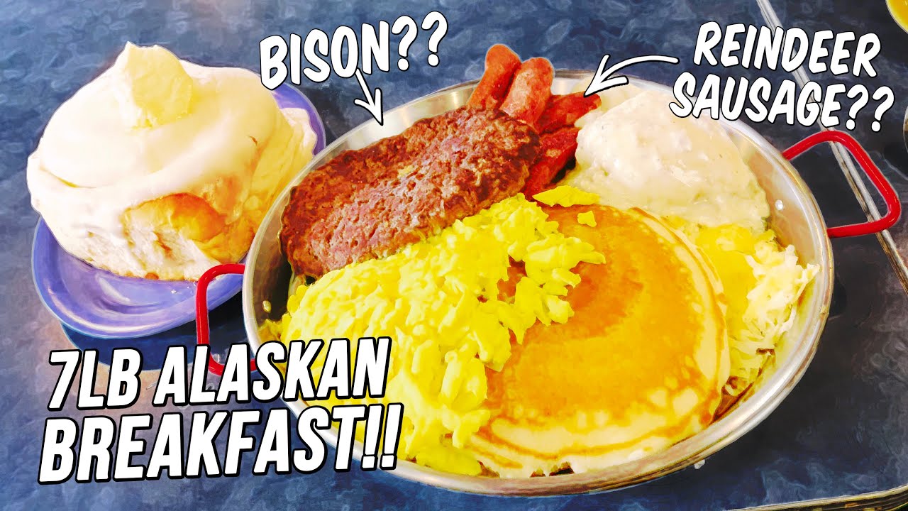 Kriner's Alaskan Breakfast Challenge w/ Reindeer & 24oz Cinnamon Roll ...
