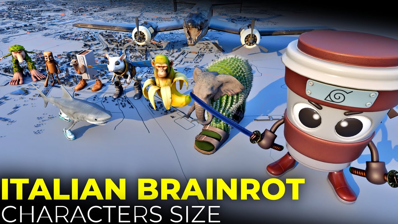 Italian Brainrot | Characters Size Comparison 3D | Tralalero Tralala ...