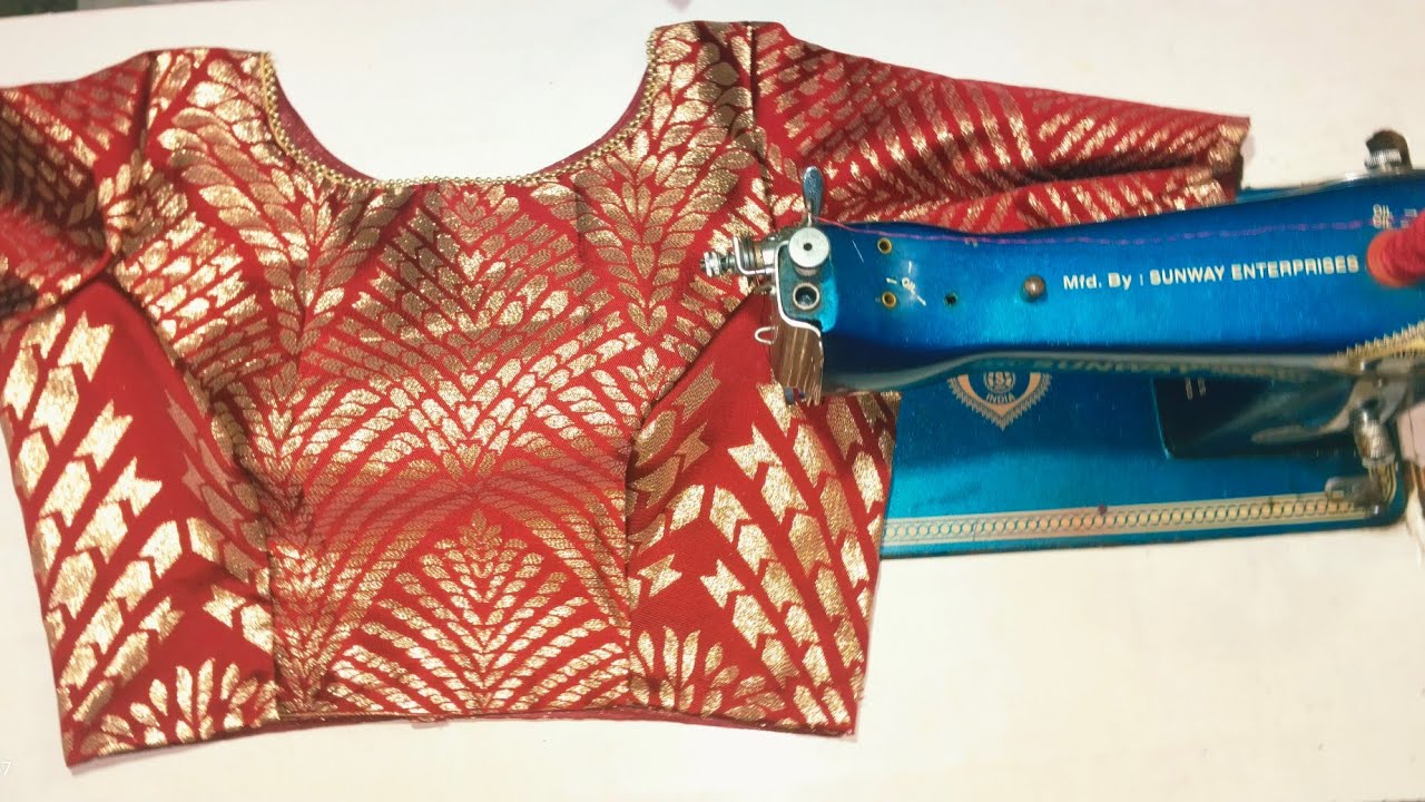 38 Size boat neck princess cut blouse front and back neck cutting and ...