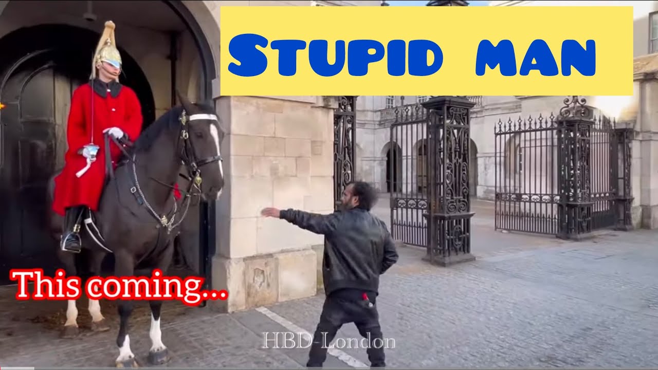 extremely idiot man made a mess and then and the guard reacted ...