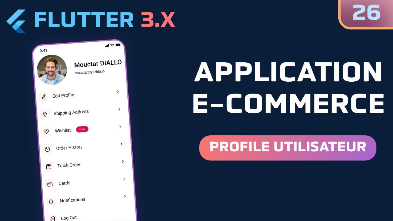 Profile Utilisateur E-Commerce ~ Flutter - YouTube