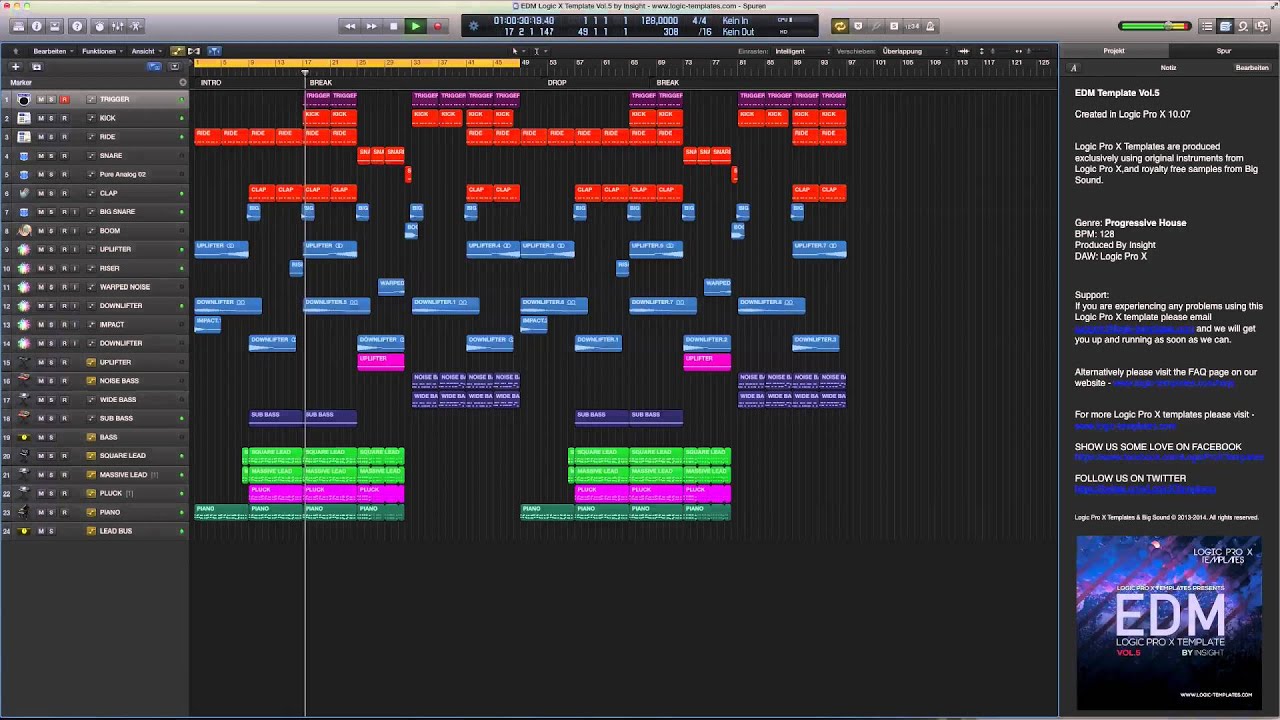 EDM Logic Pro X Template Vol 5 by Insight - YouTube